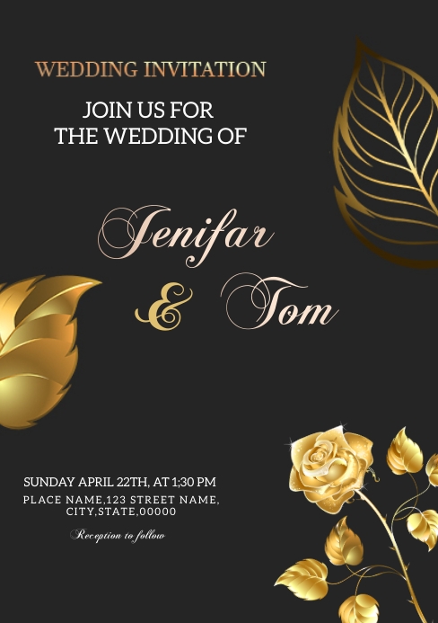 Copy of Wedding invitation card tamplate luxery (1) | PosterMyWall