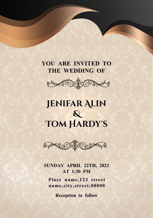 Copy of Wedding invitation card tamplate luxery (2) | PosterMyWall