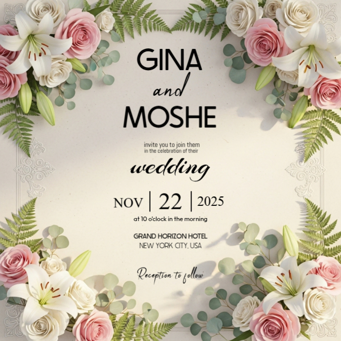 WEDDING INVITATION CARD TEMPLATE | PosterMyWall