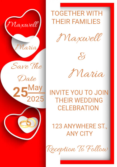 Wedding invitation card template | PosterMyWall