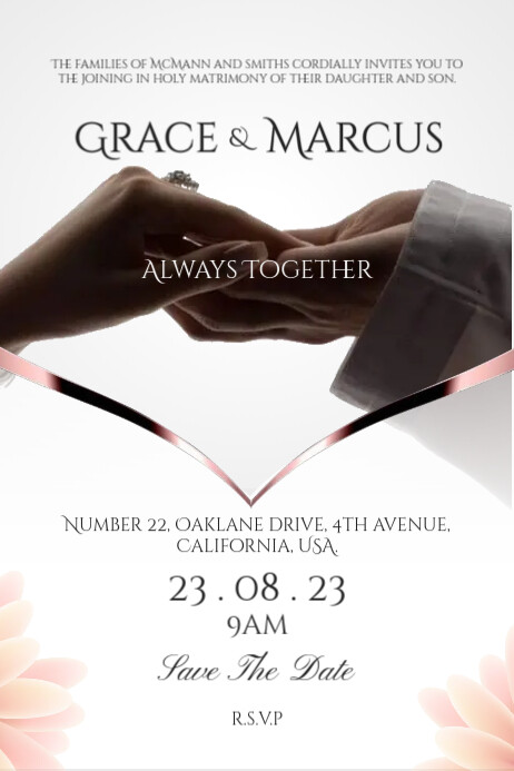 Wedding Invitation Design Poster Template | PosterMyWall