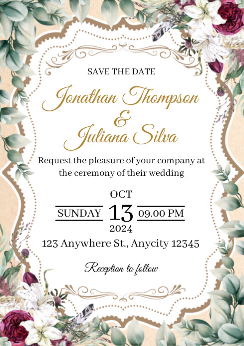 Plantilla de Wedding Invitation | PosterMyWall