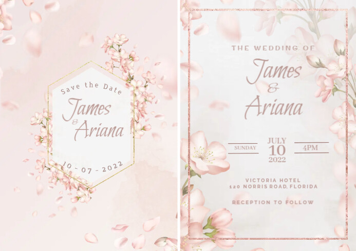 Pink Wedding Invitation Template | PosterMyWall
