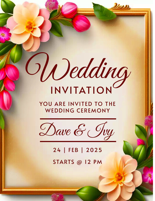 Plantilla de Wedding Invitation | PosterMyWall
