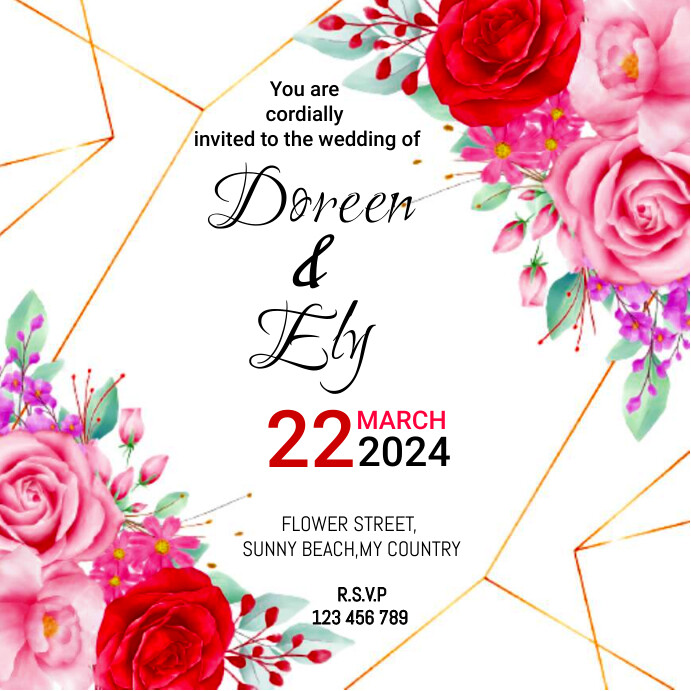 Wedding invitation Design Template | PosterMyWall