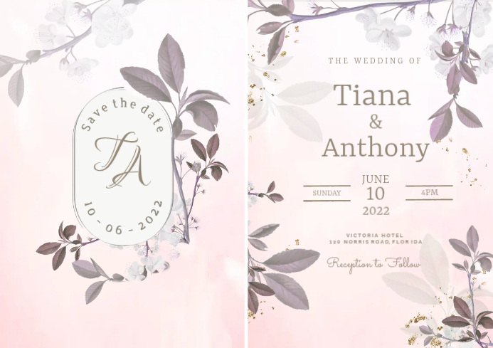 Violet Wedding Invitation Template | PosterMyWall