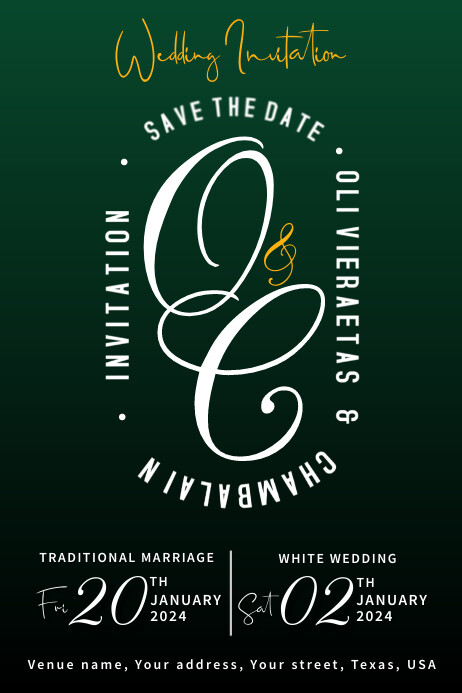 Wedding Invitation Template | PosterMyWall