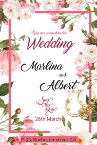 Blue Wedding Invitation Banner Template | PosterMyWall