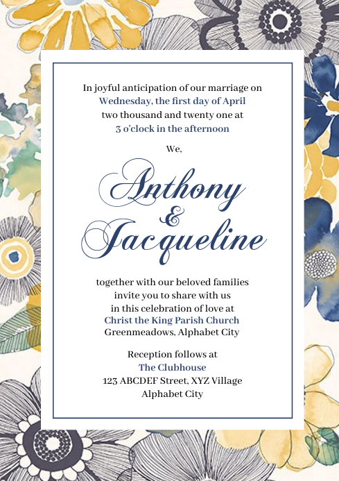 Wedding Invitation Template | PosterMyWall