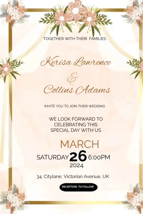 Wedding invitation Template | PosterMyWall
