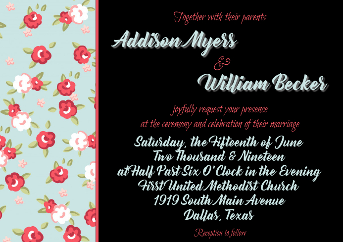 Plantilla de Invitación de Boda de | PosterMyWall