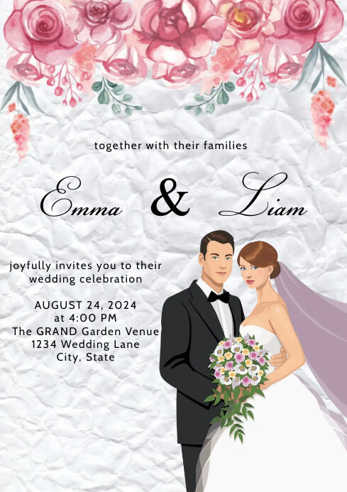 Plantilla de Wedding Invitation | PosterMyWall