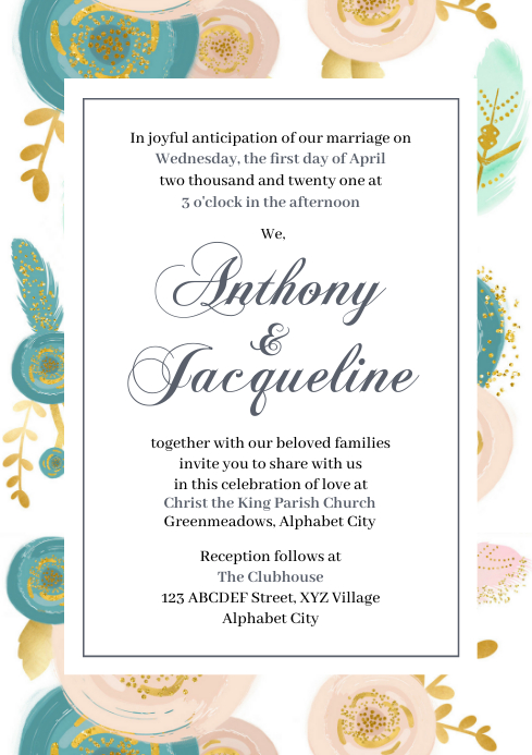 Wedding Invitation Template | PosterMyWall
