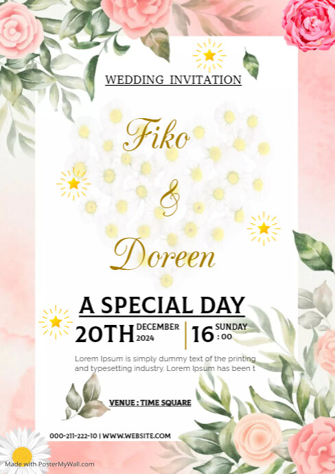 Wedding invitation Template | PosterMyWall