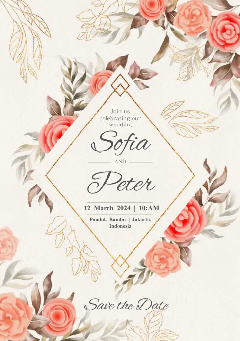 wedding invitation design Template | PosterMyWall