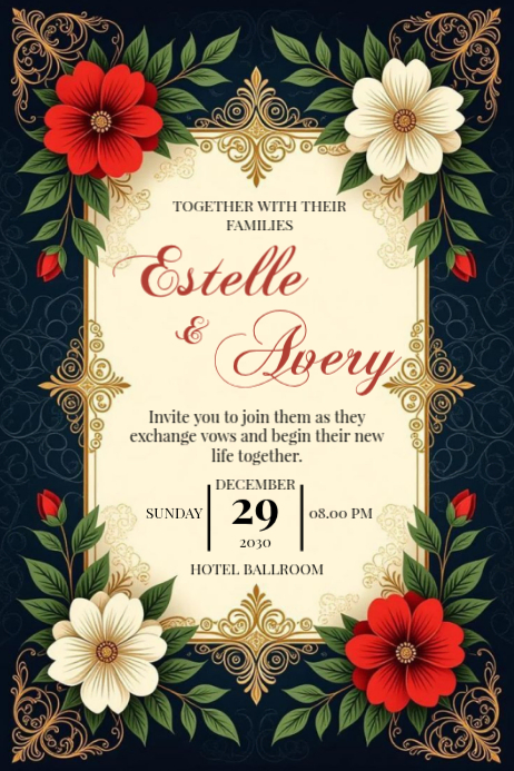 Modèle Wedding Invitation | PosterMyWall