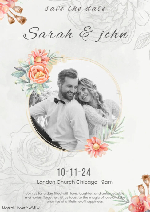 wedding invitation design Template | PosterMyWall