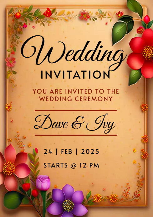 Wedding Invitation Template | PosterMyWall