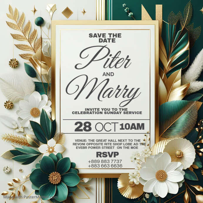 Wedding invitation Templat | PosterMyWall