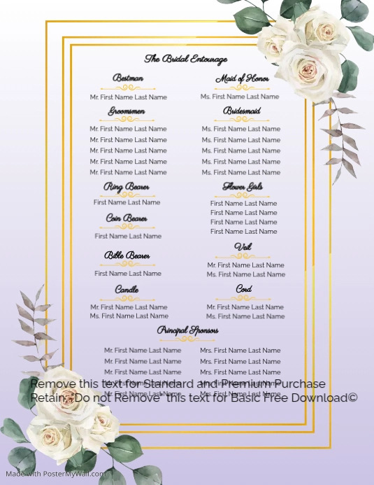 Copy of Wedding Invitation - Entourage Page (LPurple) | PosterMyWall