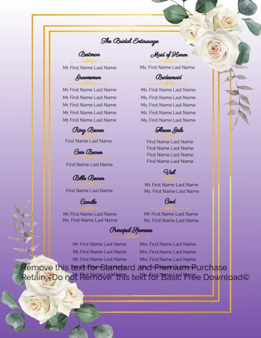 Copy of Wedding Invitation -Entourage Page (RoyalPur) | PosterMyWall