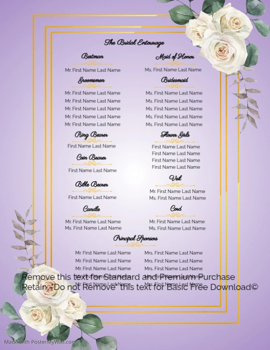 Copy of Wedding Invitation - Entourage Page (RPurple) | PosterMyWall