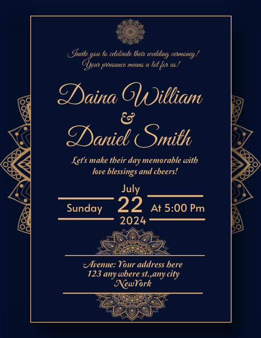 Wedding Invitation Flyer, Wedding Poster Template | PosterMyWall