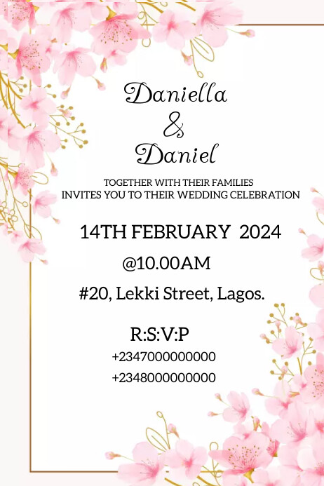 Wedding Invitation Flyer Design Template | PosterMyWall