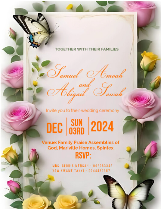 WEDDING INVITATION FLYER Template | PosterMyWall