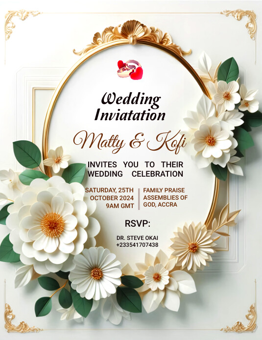 Wedding Invitation Flyer Template | PosterMyWall