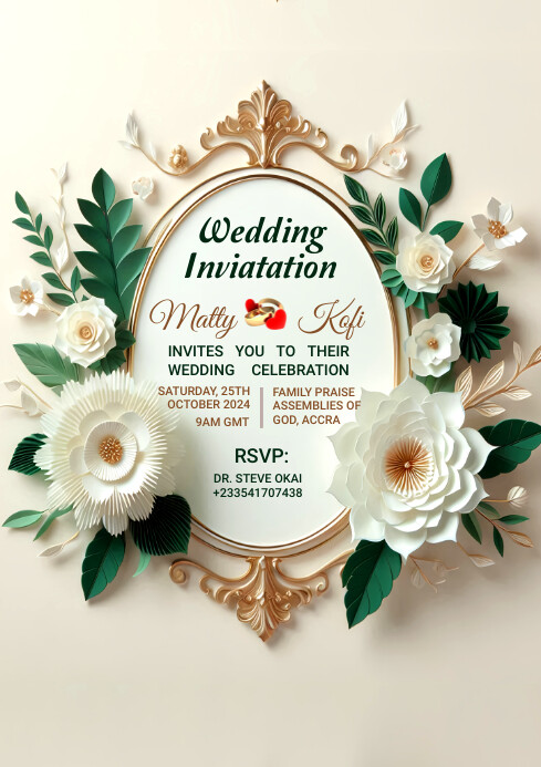Wedding invitation flyer Template | PosterMyWall