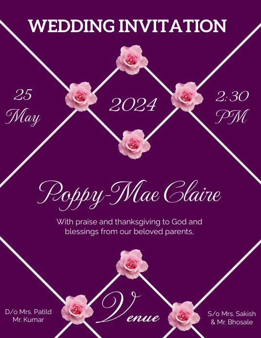Wedding Invitation Flyer Template | PosterMyWall
