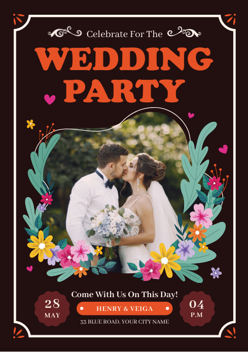 Wedding invitation Flyer Templat | PosterMyWall