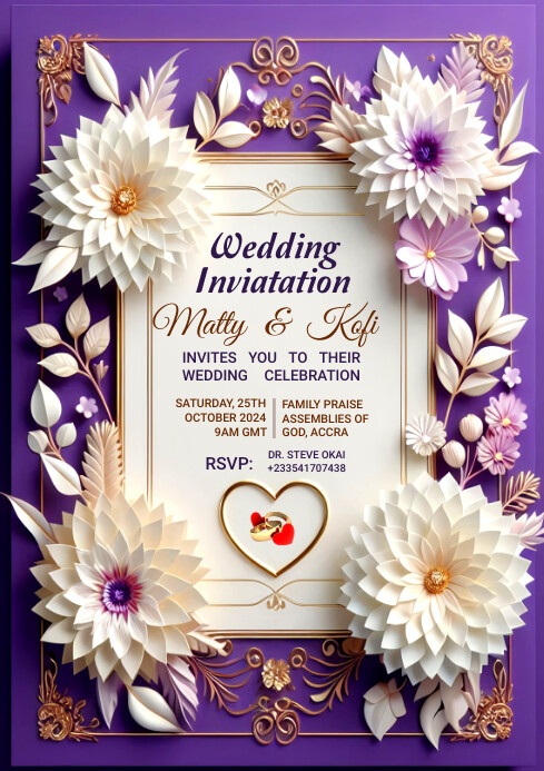 Wedding Invitation Flyer Template | PosterMyWall