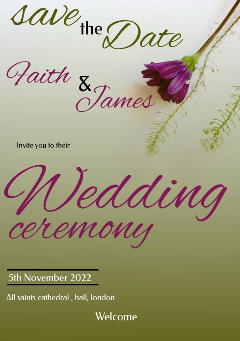 Wedding invitation flyer Template | PosterMyWall