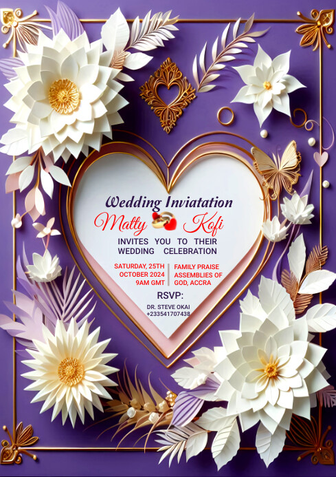 Wedding invitation flyer Template | PosterMyWall