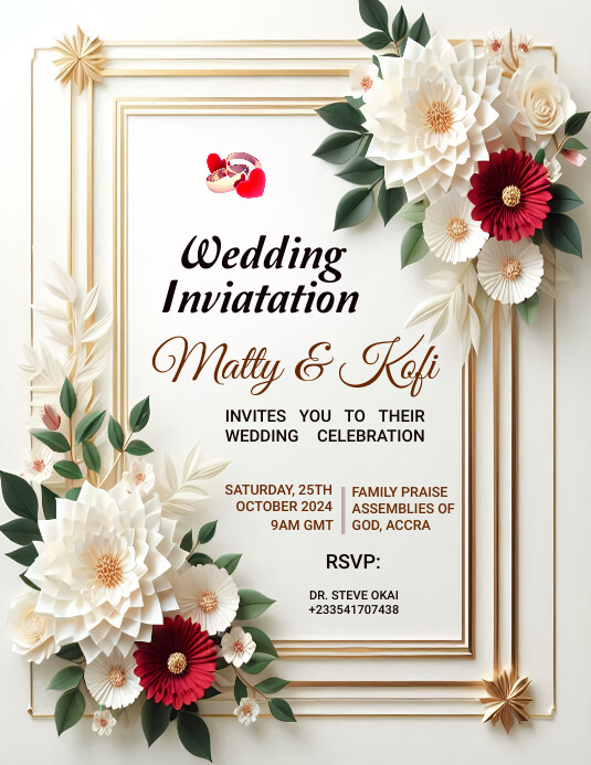 Wedding Invitation Flyer Template | PosterMyWall