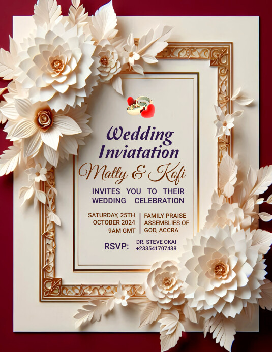 Wedding Invitation Flyer Template | PosterMyWall