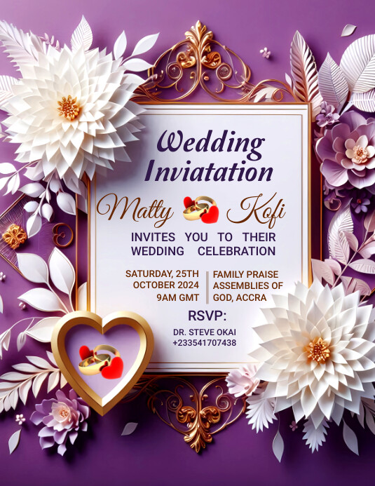 Wedding Invitation Flyer Template | PosterMyWall
