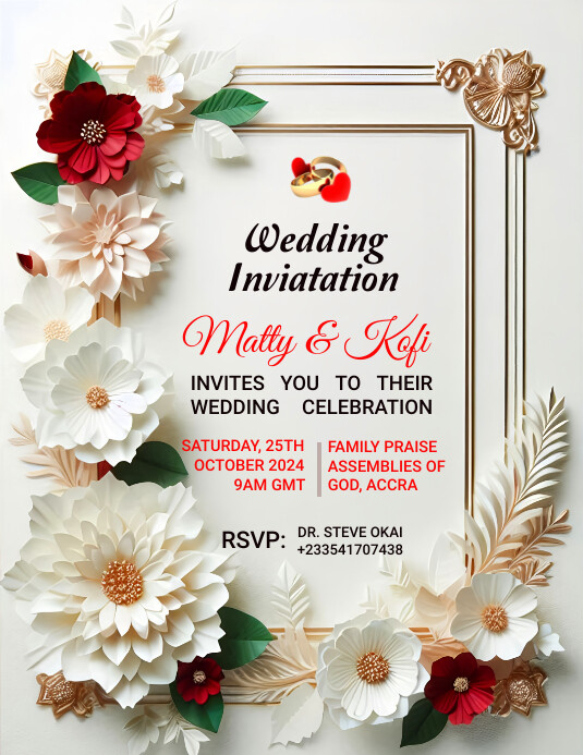Wedding Invitation Flyer Template | PosterMyWall