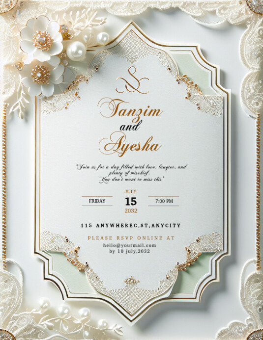 Wedding Invitation Flyer Template | PosterMyWall