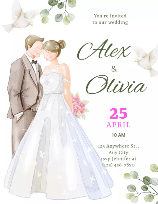 Wedding Invitation Flyer Template | PosterMyWall