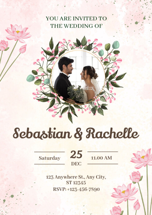 wedding invitation flyer template | PosterMyWall