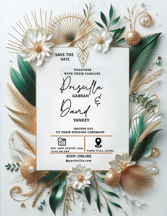 Modèle Wedding Invitation Flyer Template | PosterMyWall