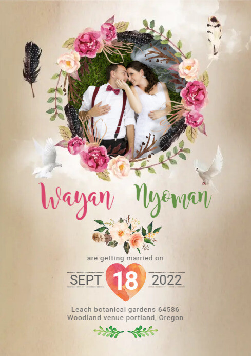 Wedding Invitation Flyer Template | PosterMyWall