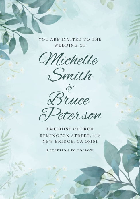 Wedding invitation free template a5 | PosterMyWall