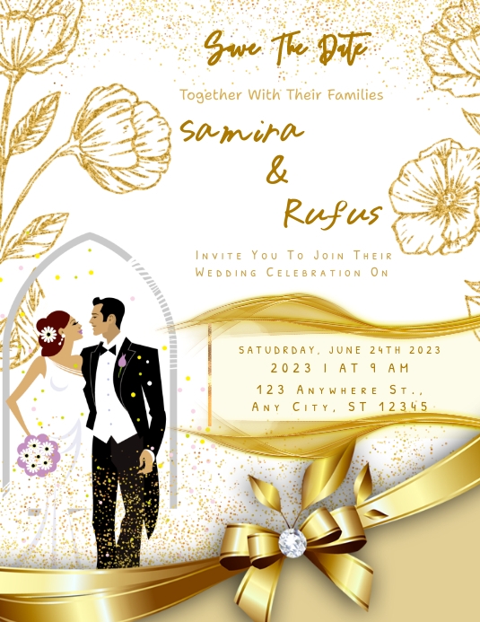 Gold Wedding Invitation Cards Luxury Golden Wedding Invitation Card