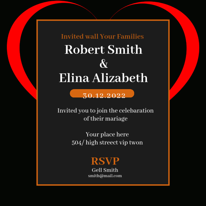 Wedding Invitation Instagram post Template | PosterMyWall