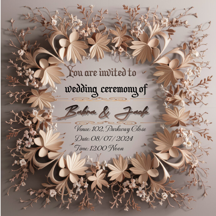 Copy of Wedding invitation Instagram post | PosterMyWall