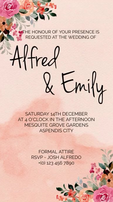 wedding invitation Instagram story Template | PosterMyWall